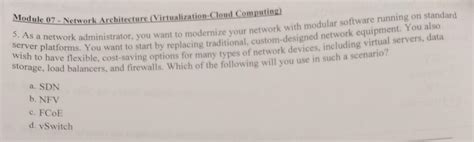 Solved Module Network Architecture Chegg