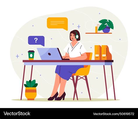 Technical Support Woman Royalty Free Vector Image