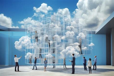 Premium Ai Image Business People Joining Cloud Teamwork Concept