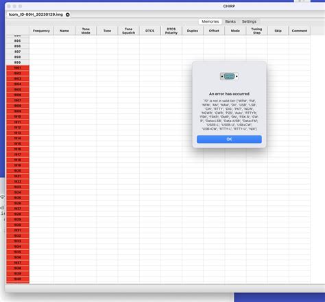 Bug 10329 Chirp Errors Out When Trying To Add Frequencies That Are