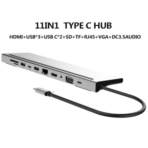 11 In 1 Usb Type C Hub Type C To Hdmi 4k Vga Adapt Vicedeal