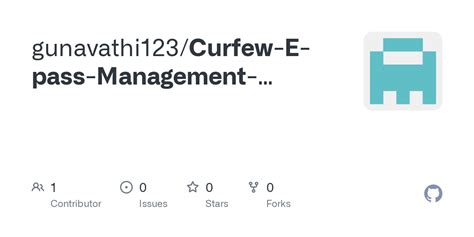 Github Gunavathi123curfew E Pass Management System