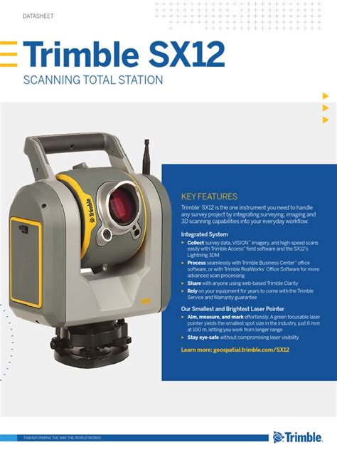 Datasheet Trimble Sx12 English Us Screen Pdf Camera Pixel