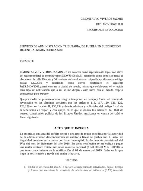 Recurso De Revocacion Pdf