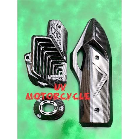 Honda Vario Set Package In Carbon Exhaust Cover Cap Coolant Cover Vario Cf Shopee Malaysia