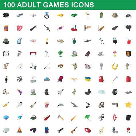 Adult Games Icons Set Cartoon Style Vector Art At Vecteezy