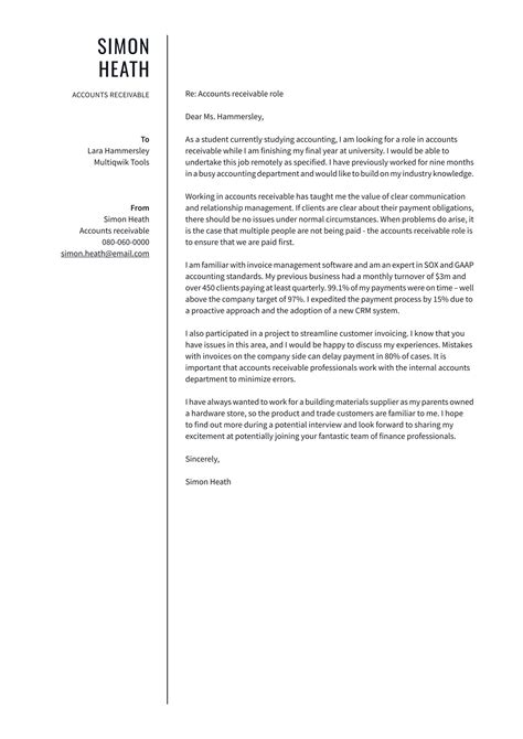 Accounts Receivable Cover Letter Examples And Expert Tips ·