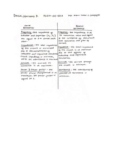 Resonance Circuit Pdf