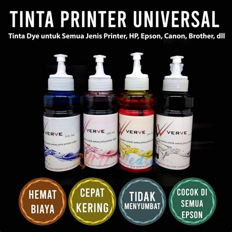 Jual Tinta Refill Infus Printer Canon Hp Epson Ml Dye Ink Isi Ulang Universal Merk Verve