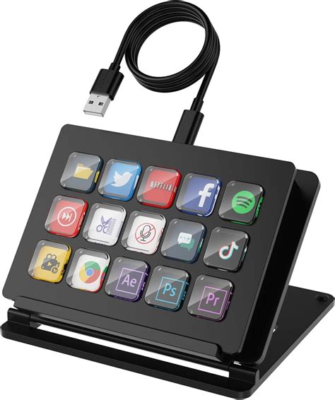 Macro Keyboard With Custom Key Symbols 15 Key Programmable Keyboard