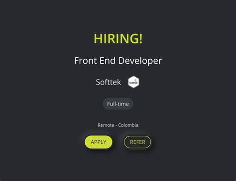 Front End Developer At Softtek Torre