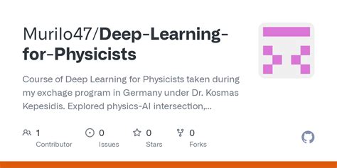 Github Murilo47deep Learning For Physicists Course Of Deep Learning For Physicists Taken
