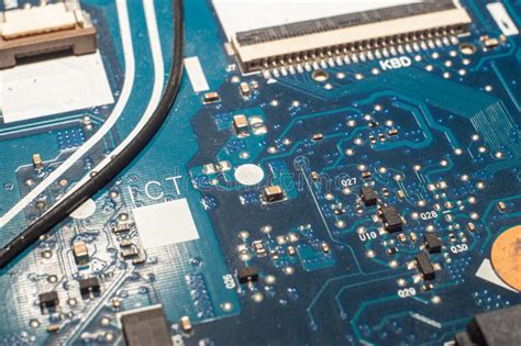 Close Up Macro Shot Of Electronic Factory Machine At Work Printed Circuit Board Being Assembled