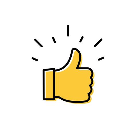 Thumb Up Icon Button Thumb Up Outline Blue Icon 25559591 Vector Art At