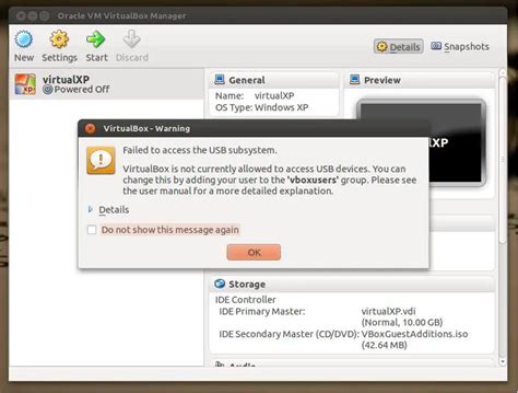 Virtual Machine Setting Configuration Error