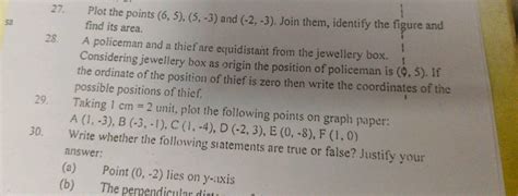 Plot The Points 655−3 And −2−3 Join Them Identify The Figure