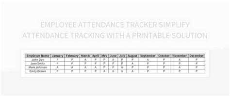 Streamline Attendance Monitoring With A Printable Employee Tracker Excel Template Free