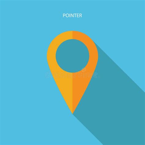 Pointer Icon For Map In The Style Flat Design On A Blue Background Stock Vector Illustration