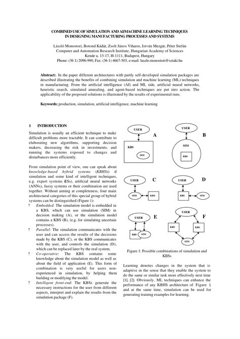pdf combined use of simulation and ai machine learning techniques in