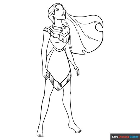 Pocahontas Coloring Page Easy Drawing Guides