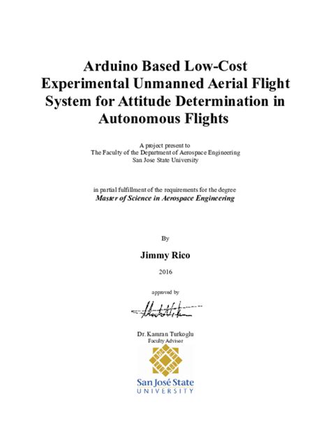 Pdf Arduino Based Low Cost Experimental Unmanned Aerial Flight System