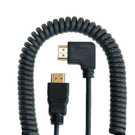 13m Elbow Spring Coiled A Type Hdmi Compatible Cable Male Right Angled