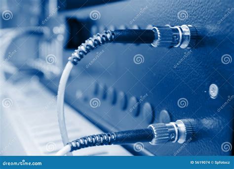 Network Cables Connected To A Switch Stock Photo Image Of Blue Category 5619074
