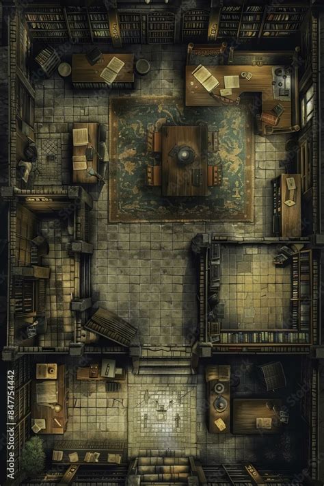 Dnd Battlemap Secretive Thieves Guild Members Planning Heist Stock