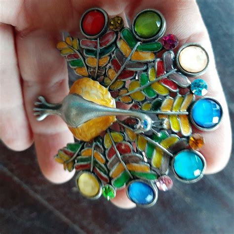Vintage Peacock Pin Brooch 3784604008