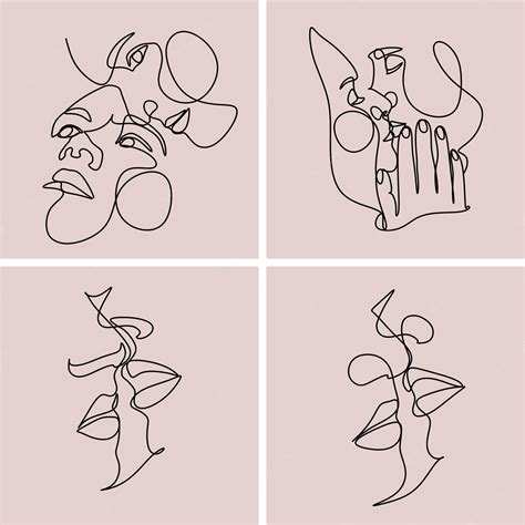Premium Vector One Line Art Couple Line Art Men And Woman Minimal