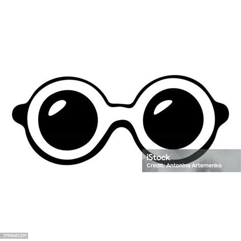 흑백의 둥근 선글라스를 낙서합니다 손으로 그린 액세서리 원형 렌즈 두꺼운 프레임 심플하고 미니멀한 디자인 개성 개념에 대한 스톡 벡터 아트 및 기타 이미지 Istock