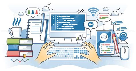 Coding Help And Web Programming Support Places In Outline Emoji Diagram Vectormine