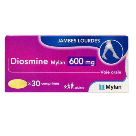 Diosmin 600mg 30cp Mylan Venous Insufficiency Or Hemorrhoidal Crisis