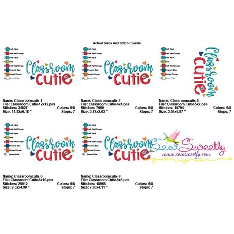 Classroom Cutie Machine Embroidery Design Pattern