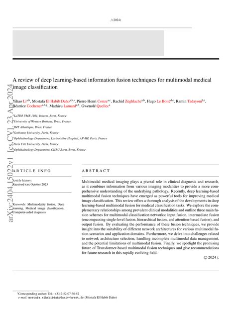 Pdf A Review Of Deep Learning Based Information Fusion Techniques For