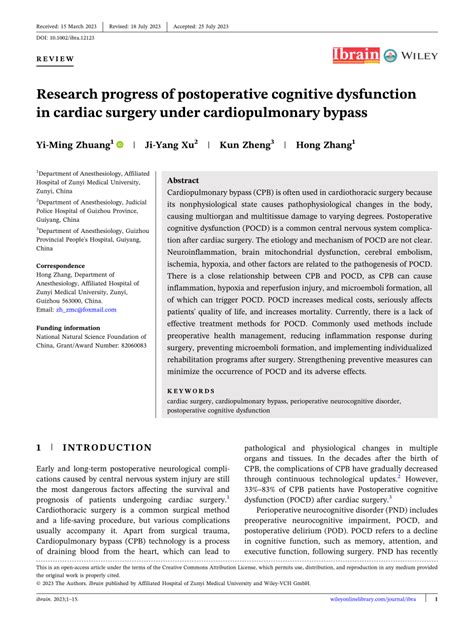 Pdf Research Progress Of Postoperative Cognitive Dysfunction In