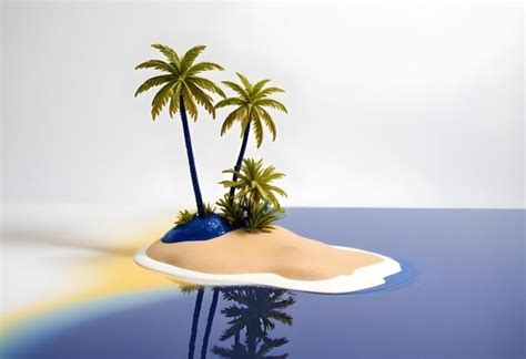 Visual Of A Miniature Piece Of Land Floating In Midair Premium Ai Generated Image