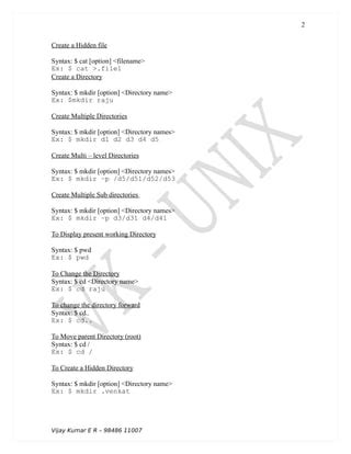 Basic Unix Commands PDF