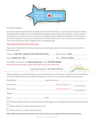 Fillable Online Cbsd Blood Drive Information And Donor Flyer Cbsd Fax Email Print PdfFiller