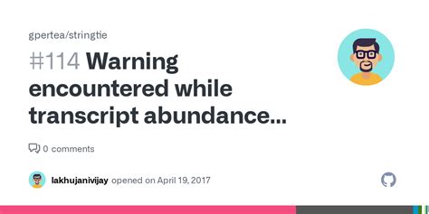 Warning Encountered While Transcript Abundance Estimation Using