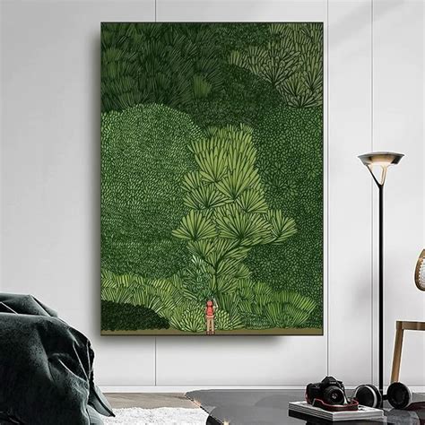 Настенное искусство изумрудного зеленого леса современная живопись зеленое абстрактное