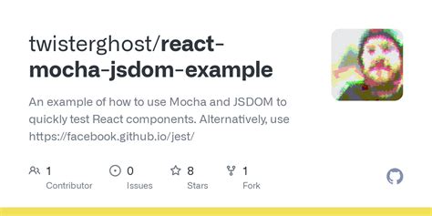 github twisterghost react mocha jsdom example an example of how to use mocha and jsdom to