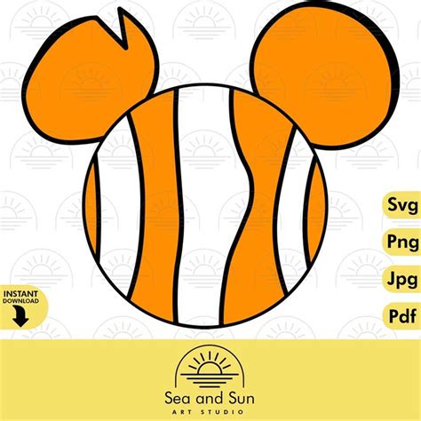 Finding Nemo Svg Clip Art Files Nemo Minnie Mouse Head Inspire Uplift