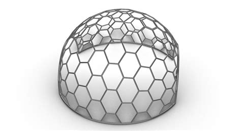 Hexagonal Dome Structure Geodesic Like Wireframe Design V2 3d Model Cgtrader