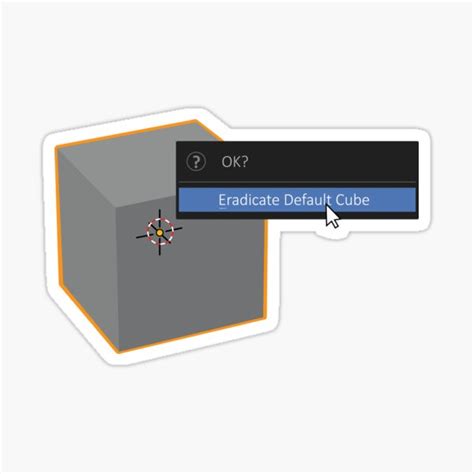 Blender Default Cube Sticker For Sale By Lucas Goudin Redbubble