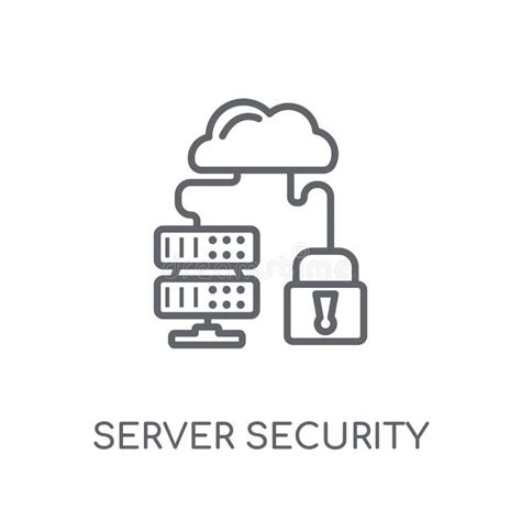 Server Security Linear Icon Modern Outline Server Security Logo Stock Vector Illustration Of