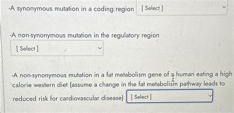 Solved A Synonymous Mutation In A Coding Region ﻿select A