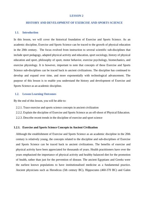 Hes 101 Lesson 2 Pdf Sports Science Science