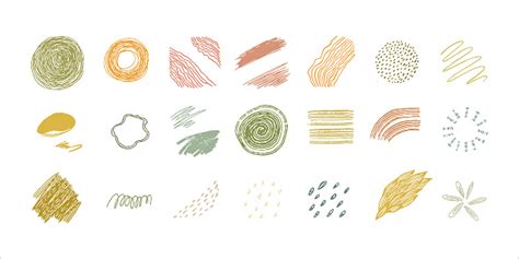 벡터 추상 브러시 스트로크 선 추상 레이블 모양 손으로 그린 낙서 디자인 스크래치 요소 세트 손으로 스케치 한 페인팅 스트로크