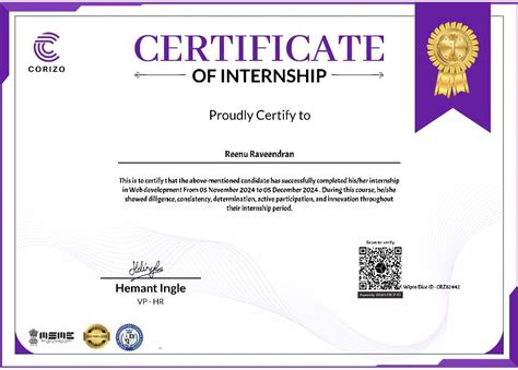 Webdevelopment Internshipcompleted Skill Learningandgrowth Reenu Raveendran 12 Comments